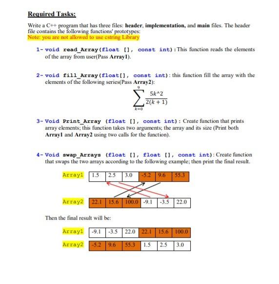 Solved Required Tasks: Write a CH+ program that has three | Chegg.com