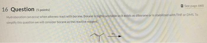 Solved Hydroboration can occur when alkenes react with | Chegg.com