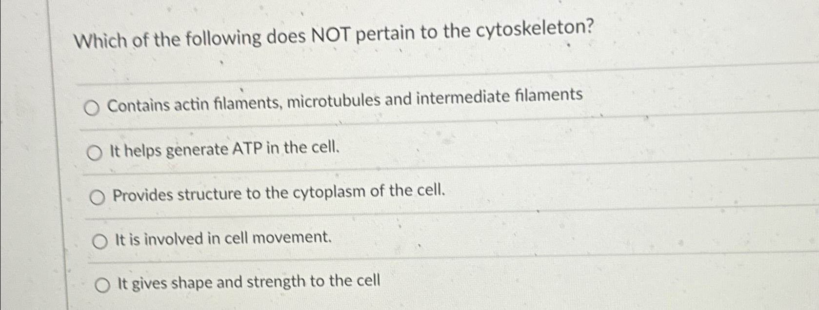 Solved Which of the following does NOT pertain to the | Chegg.com