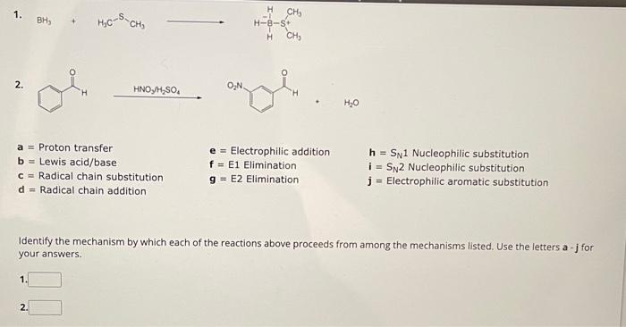 Solved 1. 2. a = Proton transfer b= Lewis acid/base c= | Chegg.com