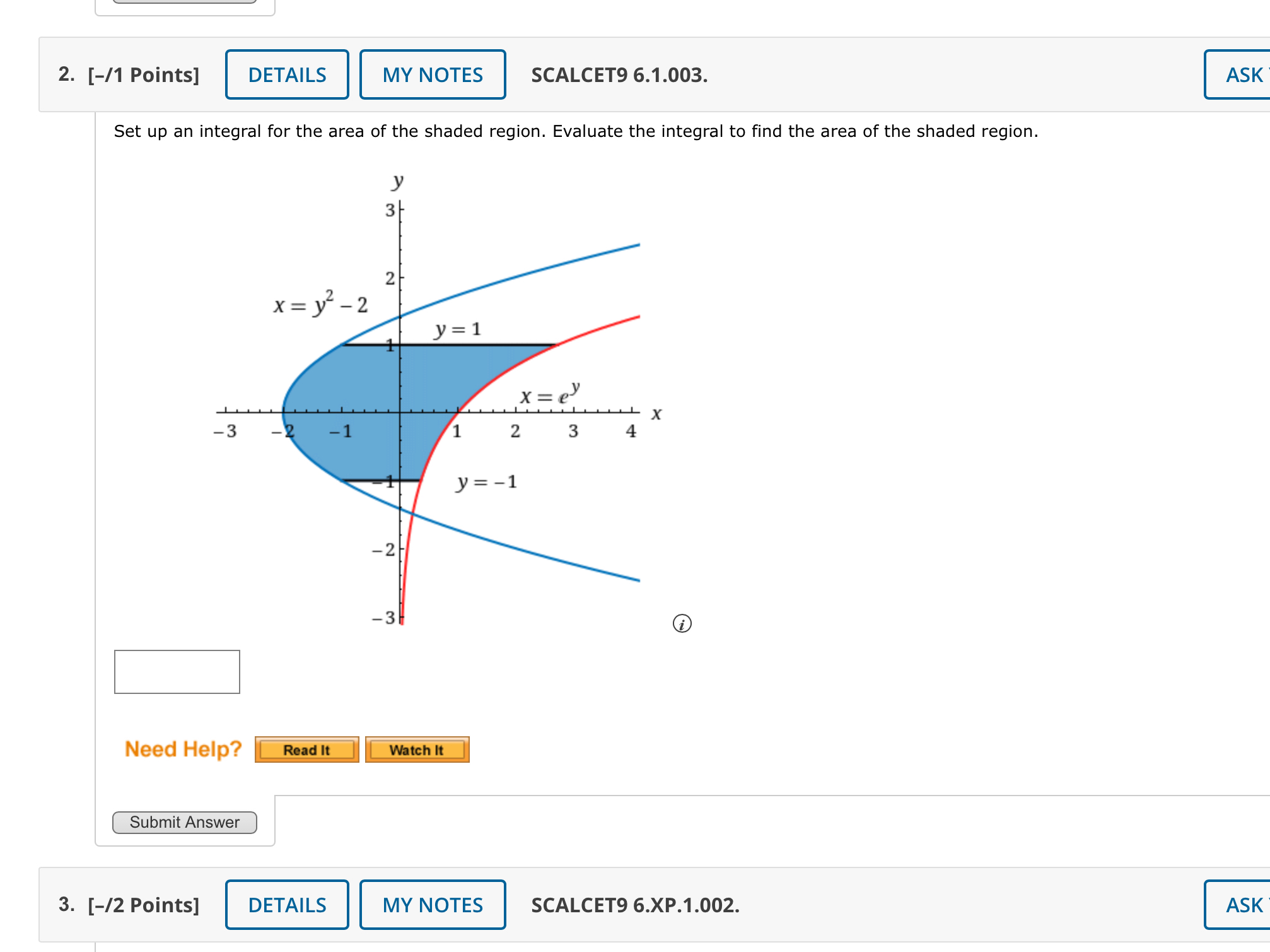 Solved [-/1 ﻿Points]SCALCET9 6.1.003.Set up an integral for | Chegg.com