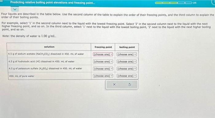 Solved Four liquids are described in the table below. Use | Chegg.com