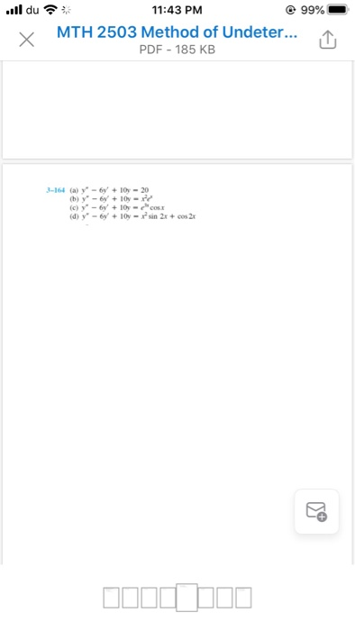 Solved Determine the specific solution of the following | Chegg.com