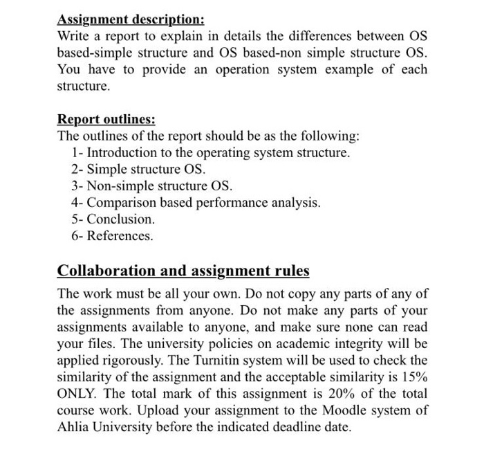 Solved Assignment description: Write a report to explain in | Chegg.com