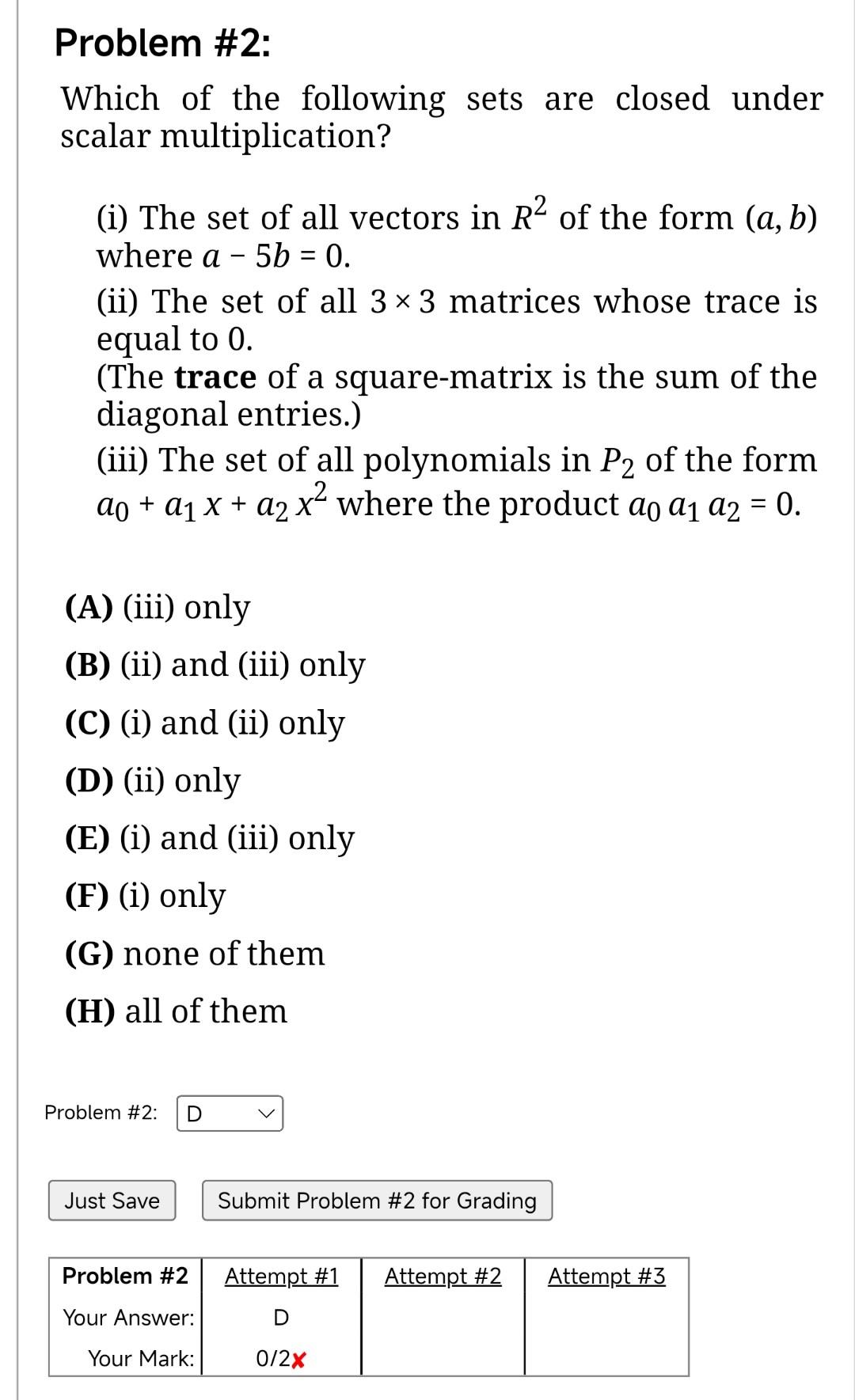 Solved Problem #2: Which of the following sets are closed | Chegg.com