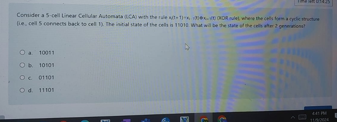 Solved Consider a 5-cell Linear Cellular Automata (LCA) | Chegg.com