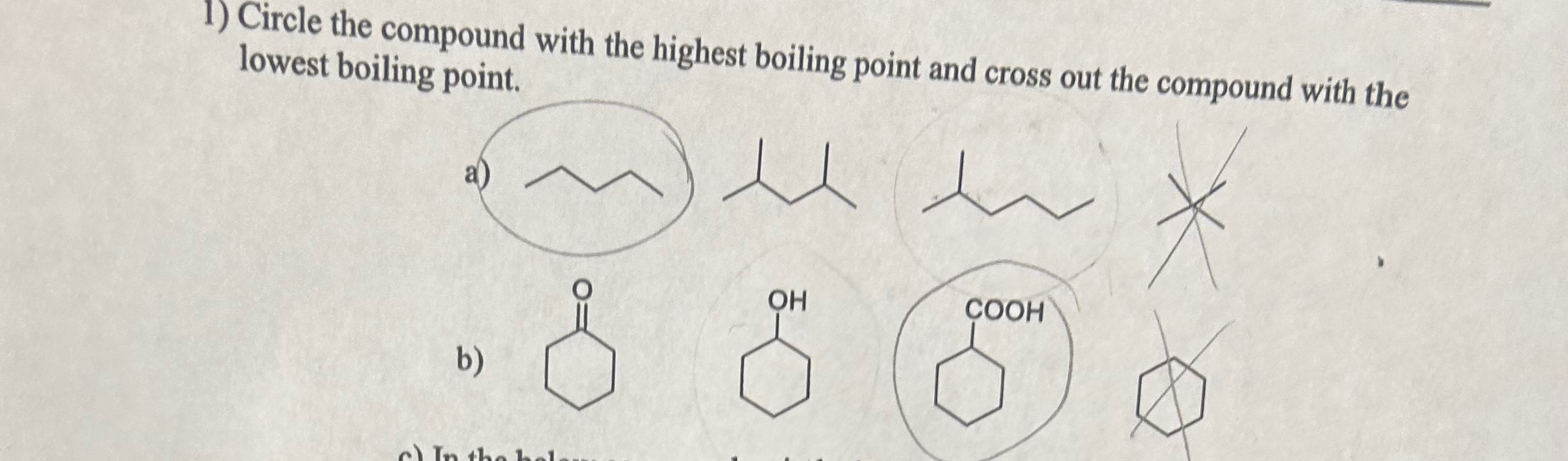 Solved Circle the compound with the highest boiling point | Chegg.com