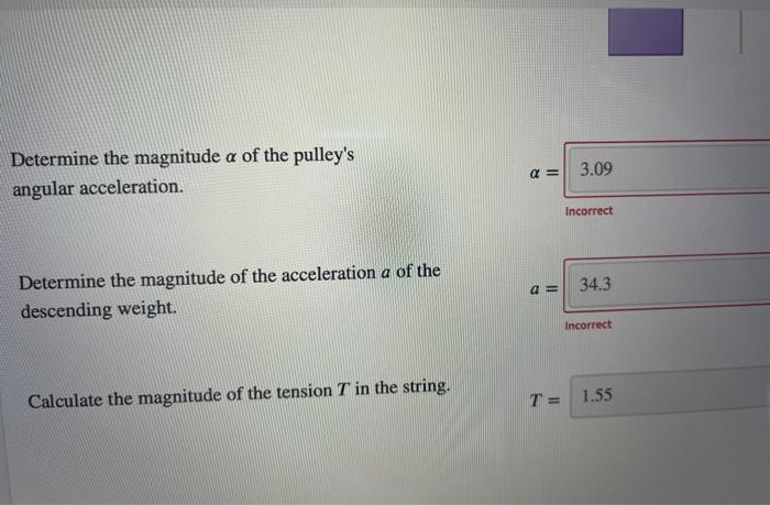 Solved A 230-g mass hangs from a string that is wrapped | Chegg.com