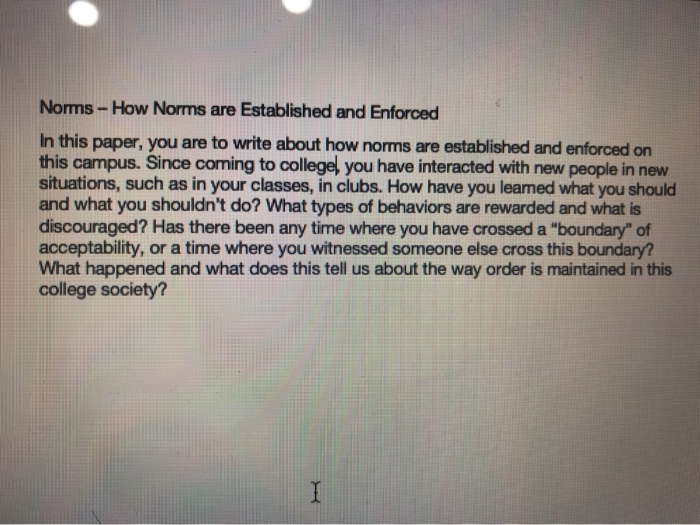 Solved Norms - How Norms are Established and Enforced In | Chegg.com