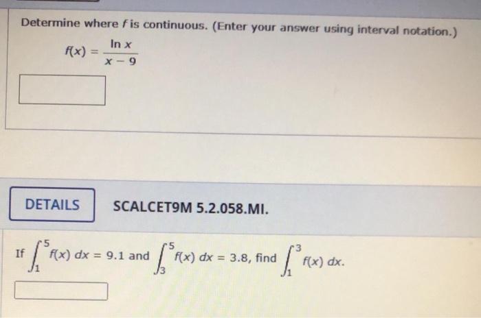 Solved Determine where fis continuous. (Enter your answer | Chegg.com