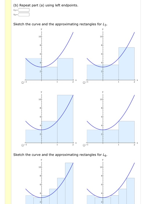Solved B Repeat Part A Using Left Endpoints Sketch The 0705