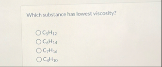 Solved Which substance has lowest | Chegg.com