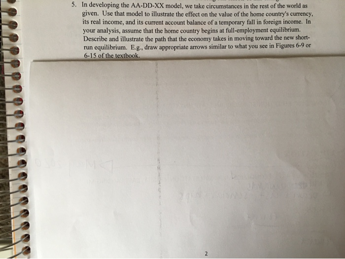 5. In developing the AA-DD-XX model, we take | Chegg.com