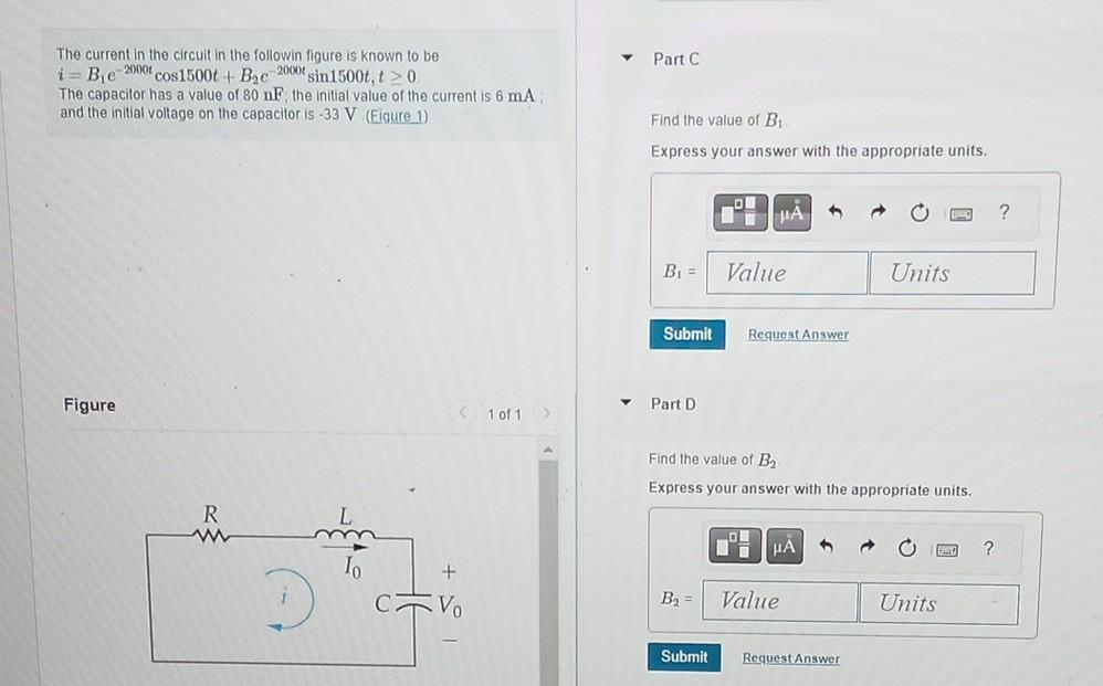 Solved The current in the circuit in the followin figure is | Chegg.com