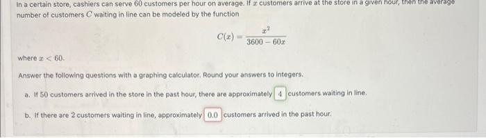 Solved In a certain store, cashiers can serve 60 customers | Chegg.com