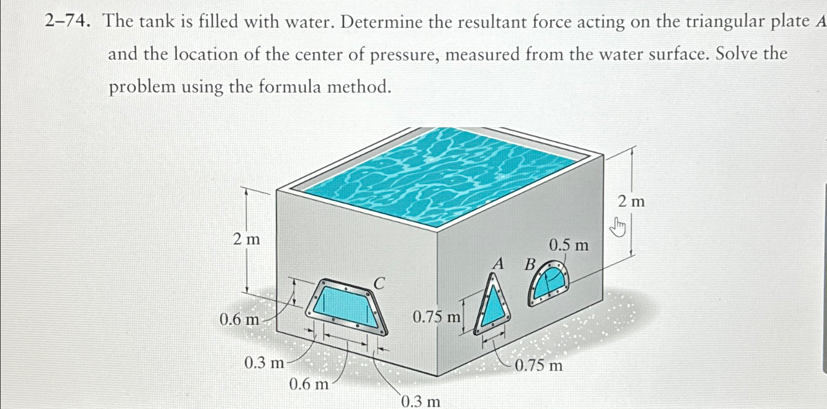 Solved Find the resultant force on triangular plate A and | Chegg.com