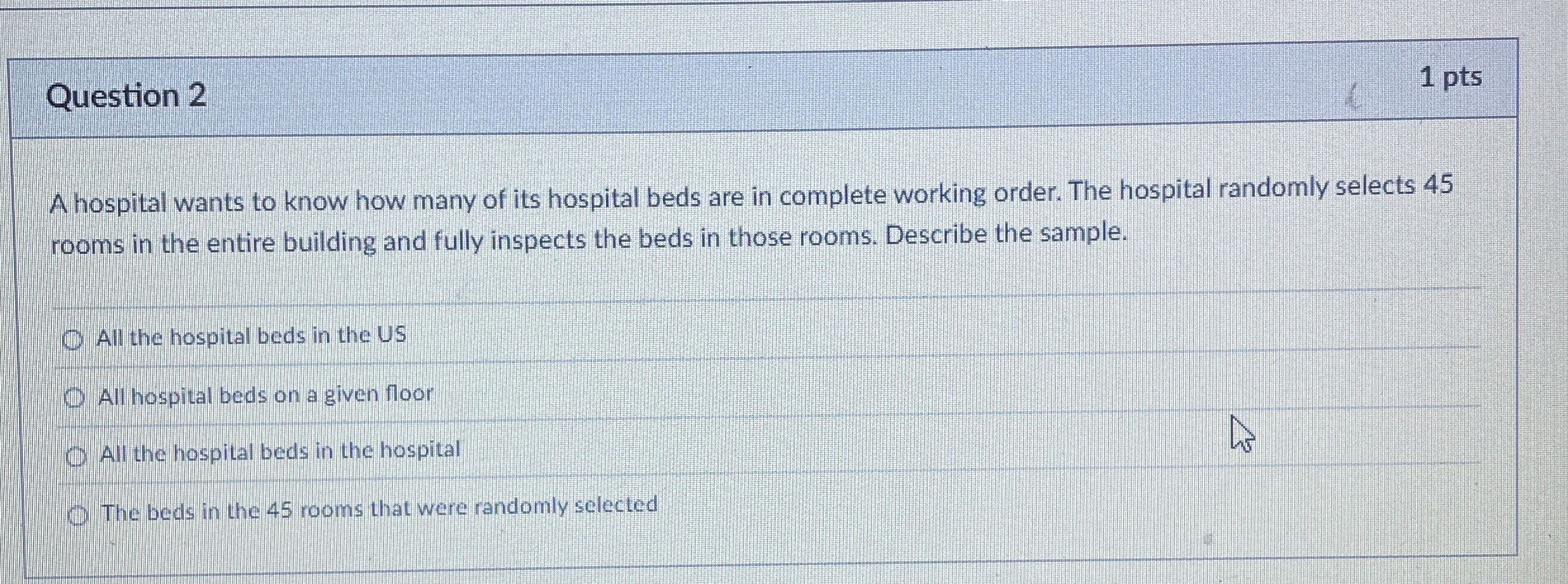 Solved Question 2A hospital wants to know how many of its | Chegg.com
