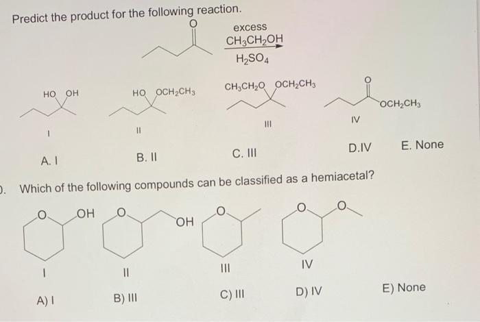 Solved Predict the product for the following reaction. | Chegg.com