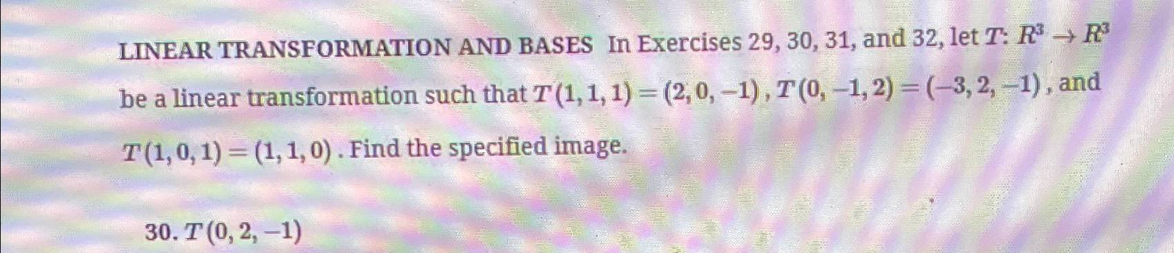 Solved LINEAR TRANSFORMATION AND BASES In Exercises | Chegg.com