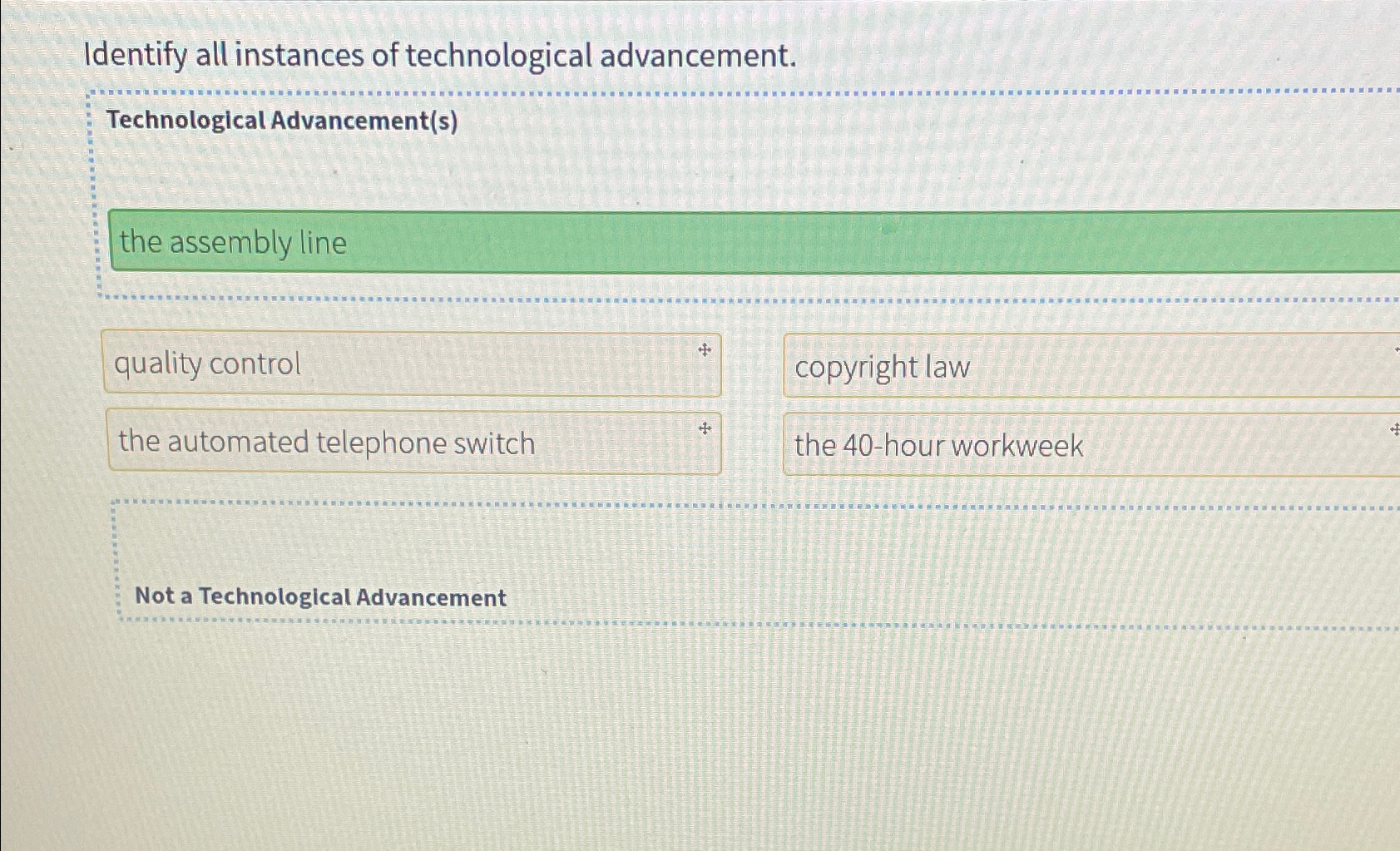 Solved Identify all instances of technological | Chegg.com