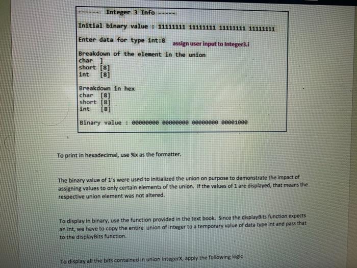 Solved 10.8 (Using Unions) Create union integer with members | Chegg.com