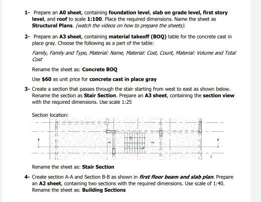 1. Prepare an AO sheet, containing foundation level, | Chegg.com