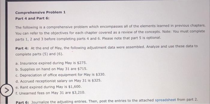 Comprehensive Problem 1 Part 7 The Following Is A