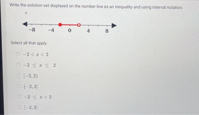 Solved Express the solution set of the inequality using | Chegg.com