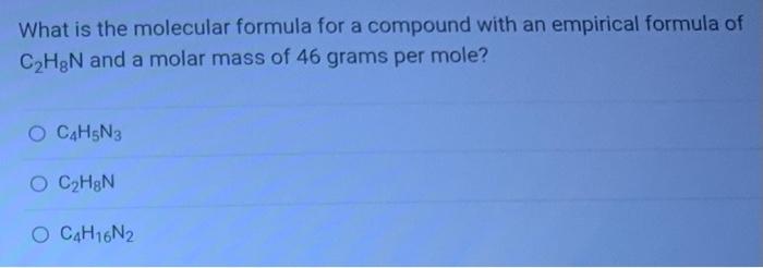 Solved What is the molecular formula for a compound with an | Chegg.com