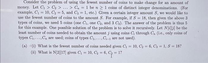 Solved Consider the problem of using the fewest number of | Chegg.com