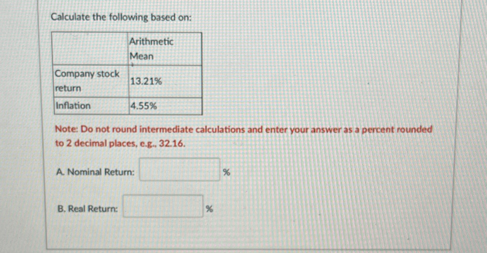 Solved Calculate the following based | Chegg.com