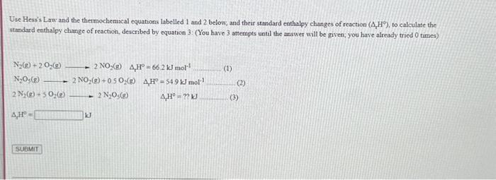 Solved Use Hess's Law and the thermochemical equations | Chegg.com