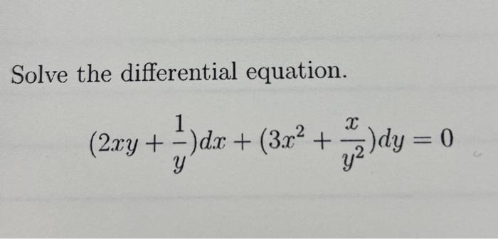 Solved Solve the differential equation. | Chegg.com
