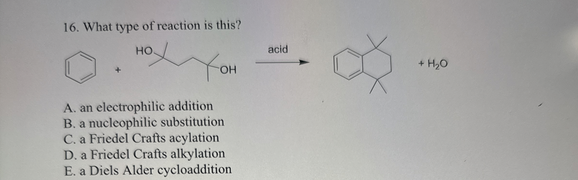 Solved What type of reaction is this?A. ﻿an electrophilic | Chegg.com