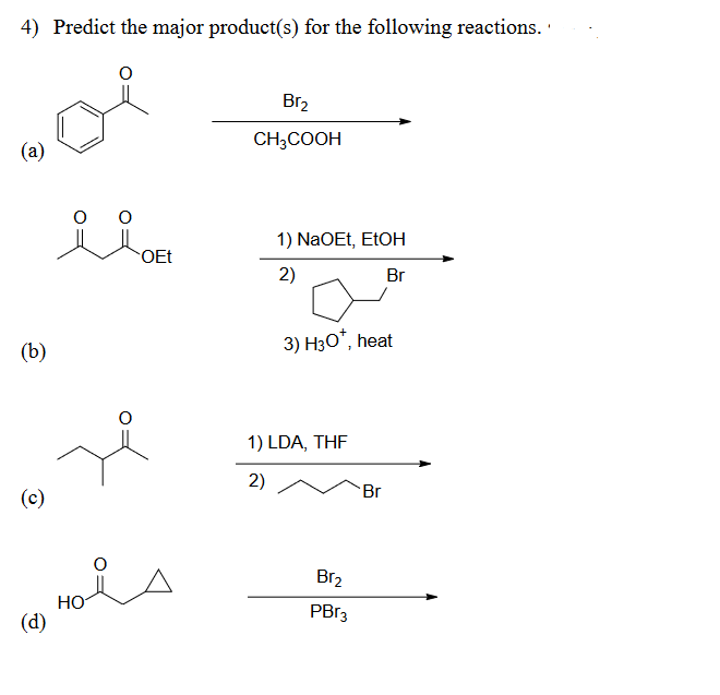 Solved Predict the major product(s) ﻿for the following | Chegg.com