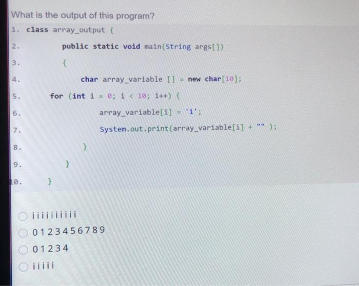 Solved What is the output of this program? 1. class | Chegg.com
