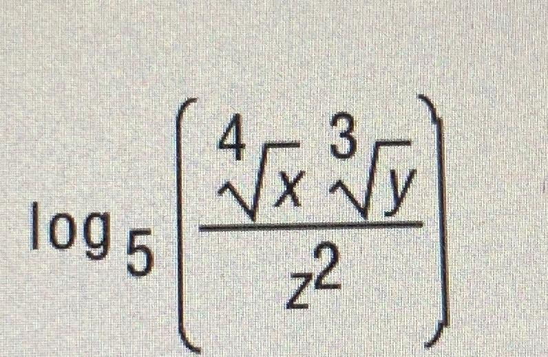 Solved log5(x4y3z2) | Chegg.com