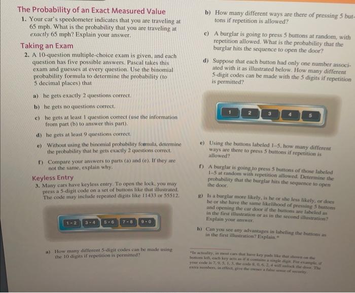 Solved The Probability of an Exact Measured Value b) How | Chegg.com