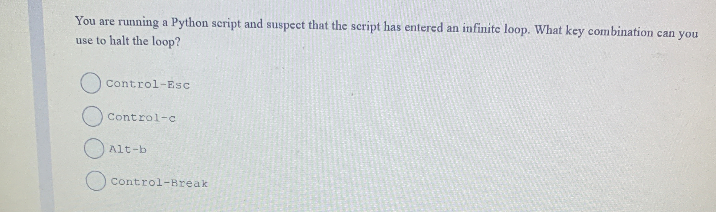 Solved You are running a Python script and suspect that the | Chegg.com