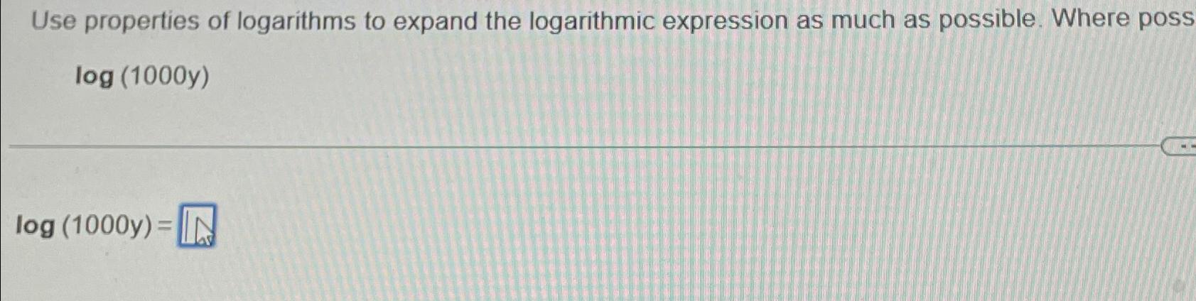 Solved Use properties of logarithms to expand the | Chegg.com