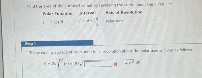 Solved Find the area of the surface formed by revolving the | Chegg.com