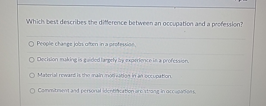 Solved Which best describes the difference between an | Chegg.com