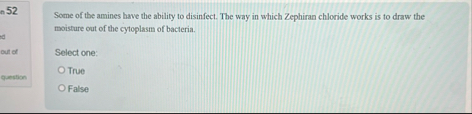 Solved Some of the amines have the ability to disinfect. The | Chegg.com