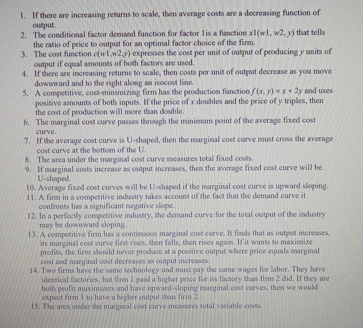 Solved 1. If there are increasing returns to scale, then | Chegg.com