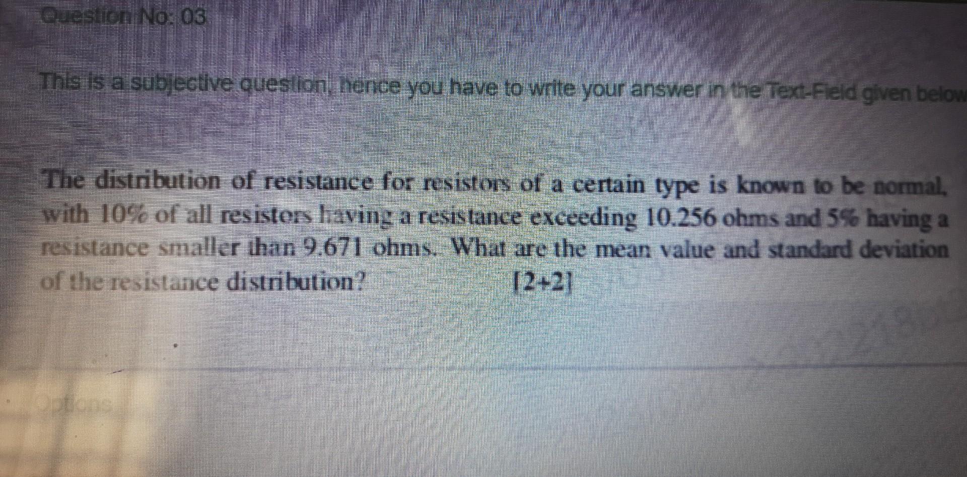 Solved The distribution of resistance for resistors of a | Chegg.com