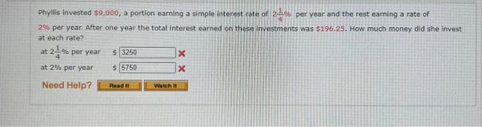 Solved Phyllis invested $9,000, a portion earning a simple | Chegg.com