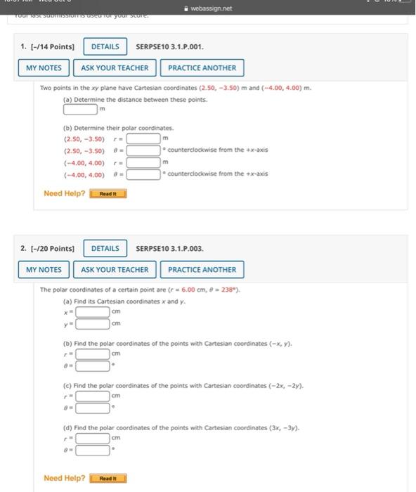 Solved webassign.net TOOMSTOSCOS 1. (-/14 Points) DETAILS | Chegg.com