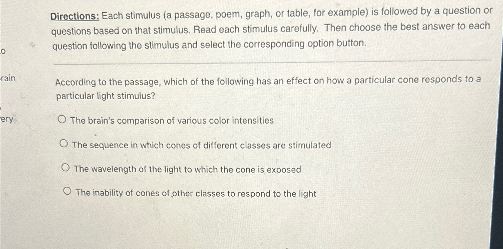 Solved Directions: Each stimulus (a passage, poem, graph, or | Chegg.com