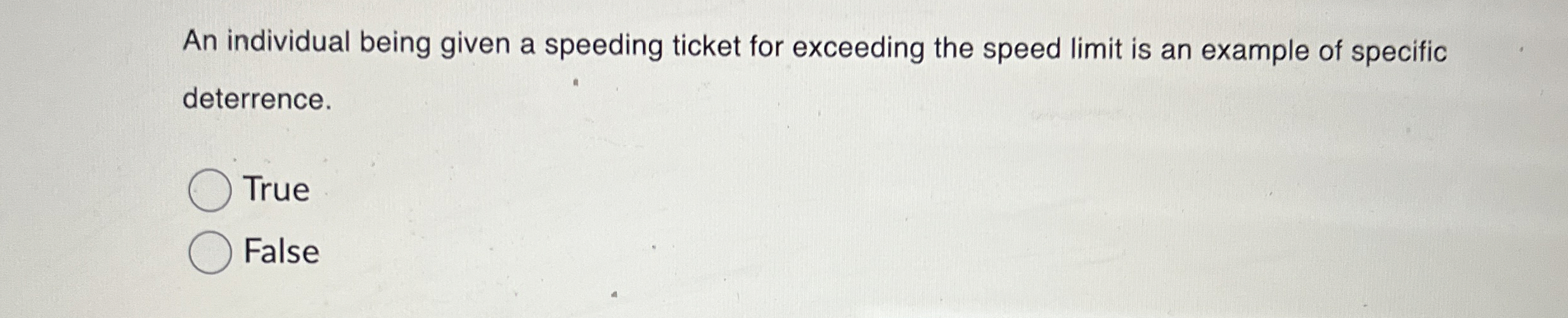Solved An individual being given a speeding ticket for | Chegg.com
