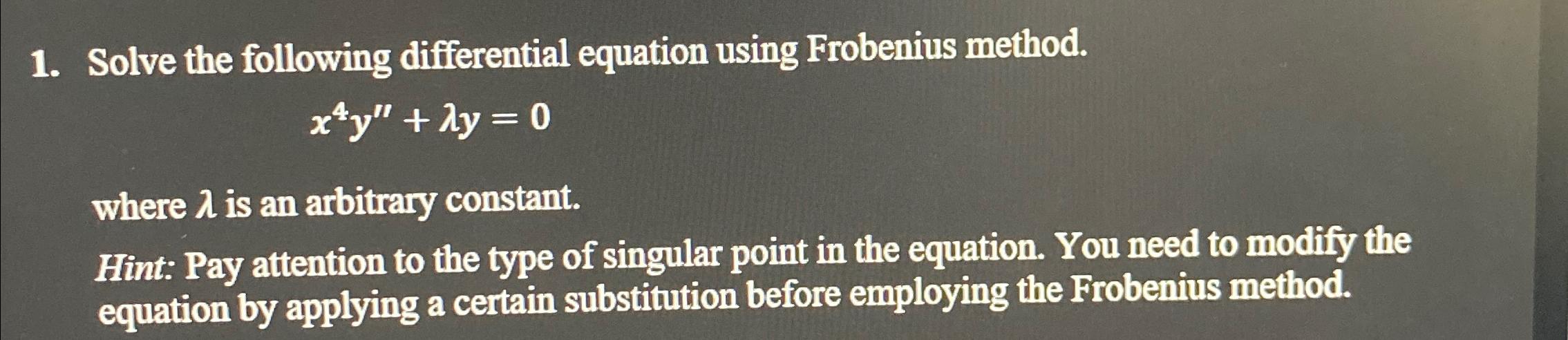 Solved Solve the following differential equation using | Chegg.com